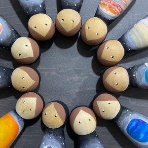 Solar System Learning Peg Doll Set - Etsy