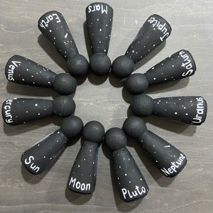 Solar System Learning Peg Doll Set - Etsy