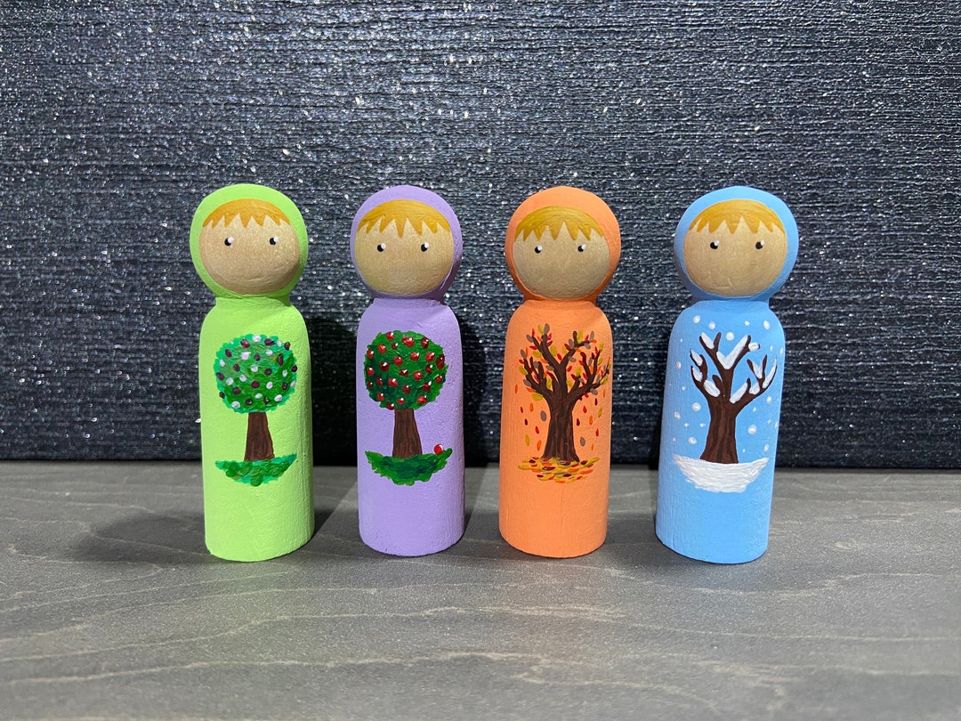 Four Seasons Peg Doll Set - Etsy