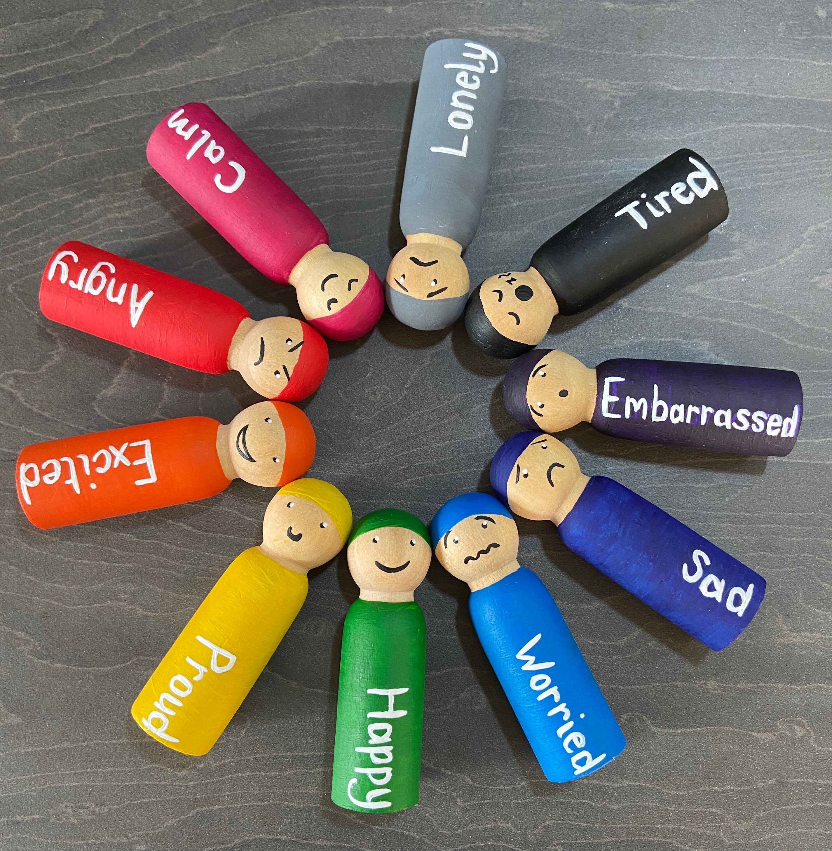 Emotions Feelings Sensory Peg Doll Set - Etsy UK