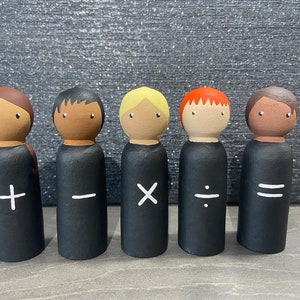 Learning Number and Maths Symbol Peg Doll Set - Etsy