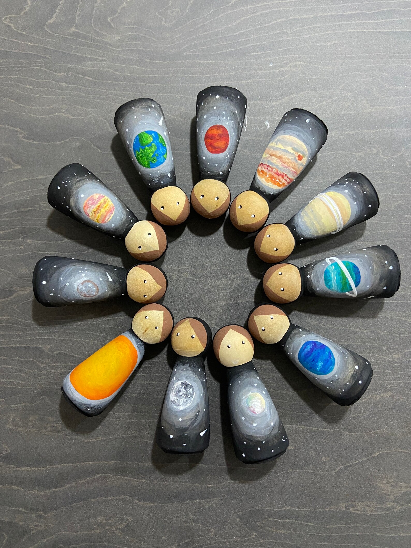 Solar System Learning Peg Doll Set - Etsy