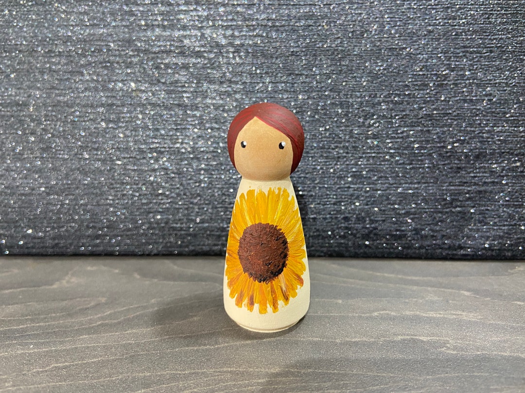 Sunflower Peg Doll Etsy