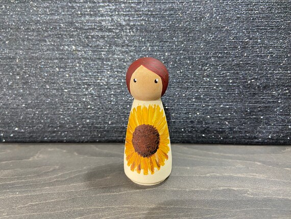 Sunflower Peg Doll - Etsy UK