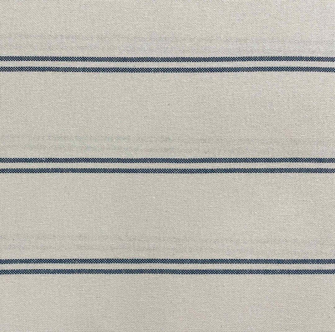 Toulouse Stripe Blue Double Width Fabric | Cotton Blend | French Grain ...