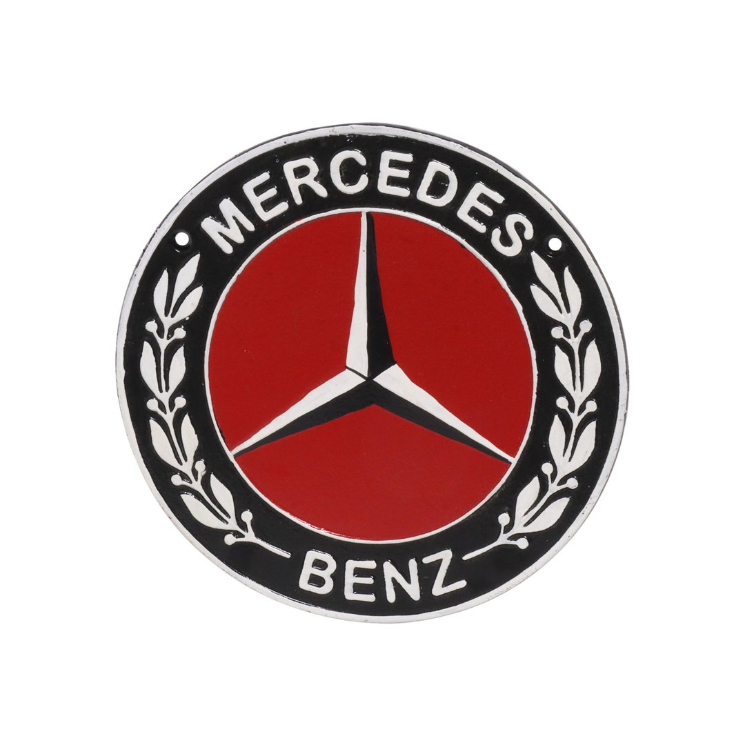 Cast Iron Metal Sign Mercedes Benz Wall Plaque Luxury Car Automobile ...