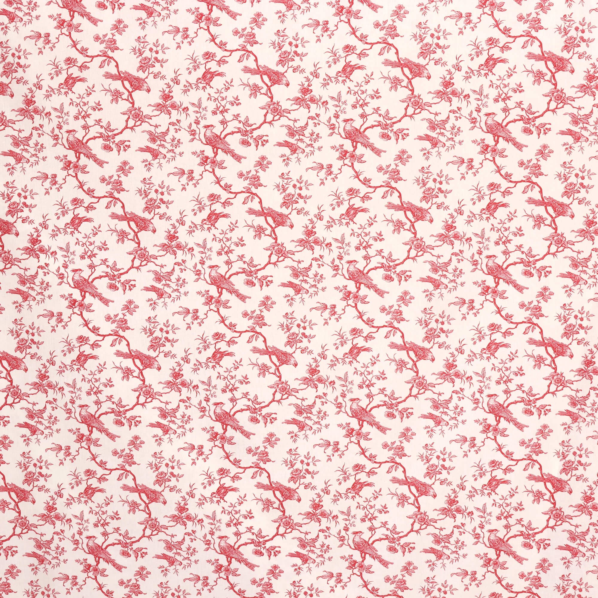 Isabelle Bird Toile Mini Red Fabric 100% Cotton 280cm Floral. Sold by ...