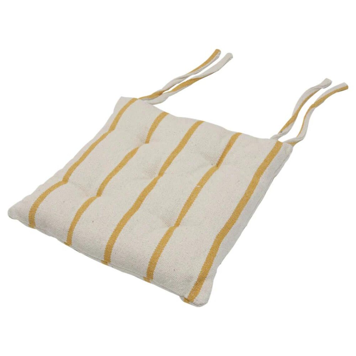 Austin Stripe Mustard Seat Pad | 100% French Cotton | Grain Sack ...