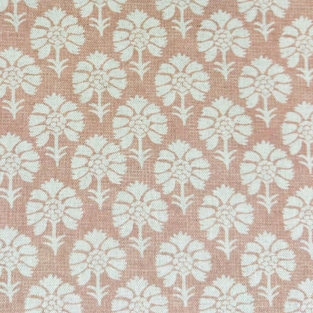 Cotswold Floral Fabric Tuscan Pink Cotton Linen Print Vintage ...
