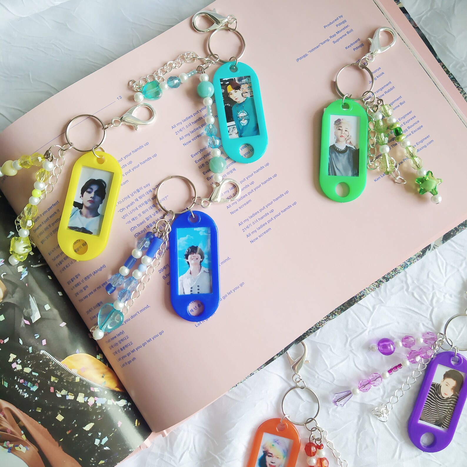 BTS Keychain BTS Cute Beaded Charm Kpop Keychain Custom - Etsy