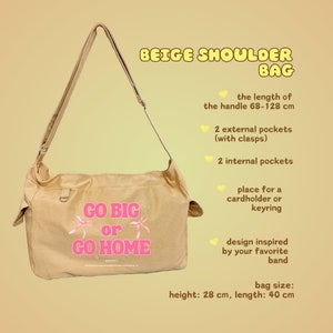 ENHYPEN Shoulder Bag, Go Big or Go Home Beige Bag, Hand Made Hand Bag ...