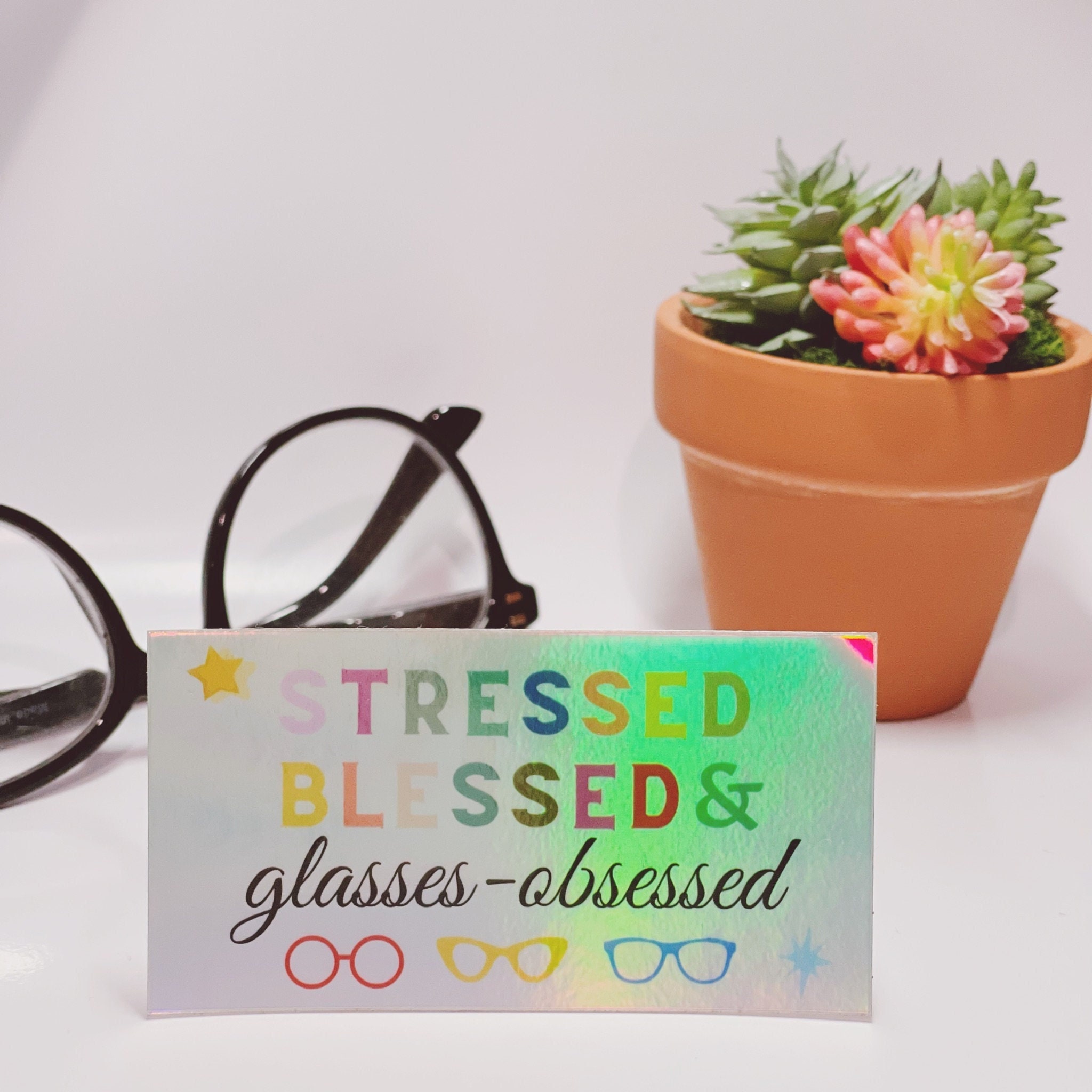 Glasses-obsessed Holographic Sticker Medically-inspired | Etsy
