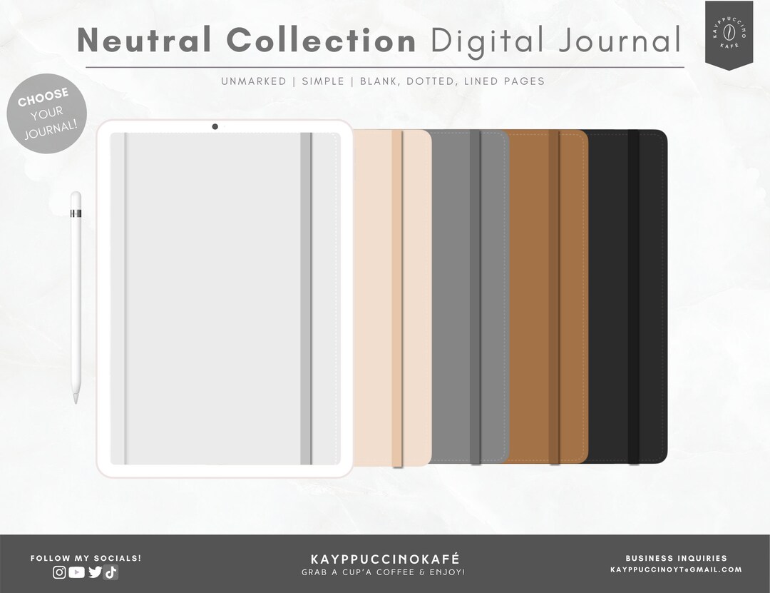 5 Digital Bullet Journals!/notebooks! NEUTRAL COLLECTION | Goodnotes ...