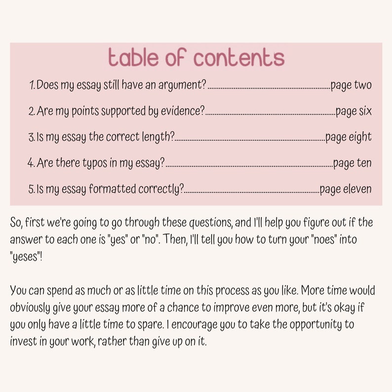 How to Edit an Essay | Printable PDF Study Guide - Etsy