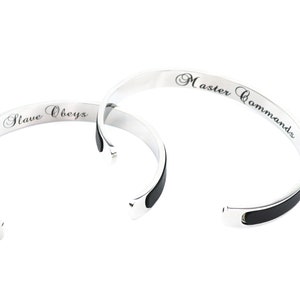 Master Commands & Slave Obeys Cuff Bracelets. Secret Hidden - Etsy UK