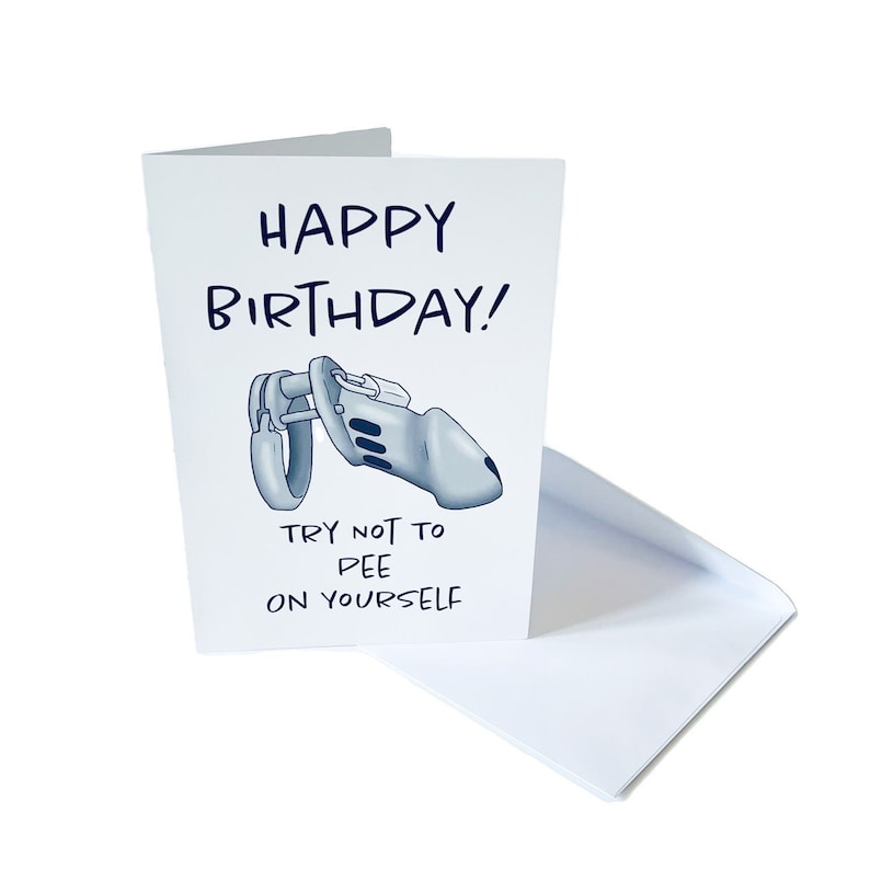 Chastity Cage BDSM Birthday Card. Bondage Kinky Birthday Card - Etsy