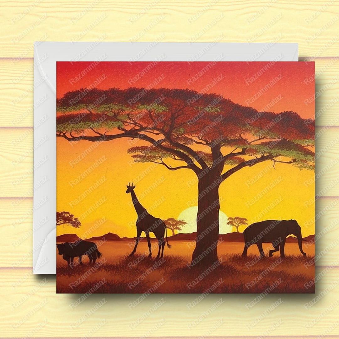 African Card K - Etsy