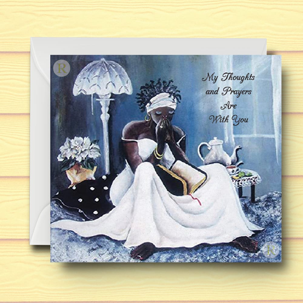 Black Sympathy Card L - Etsy