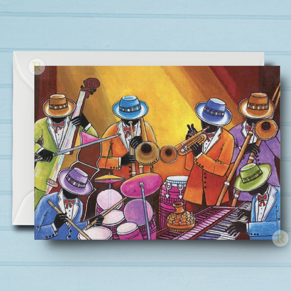 Black Jazz Band C Card - Etsy