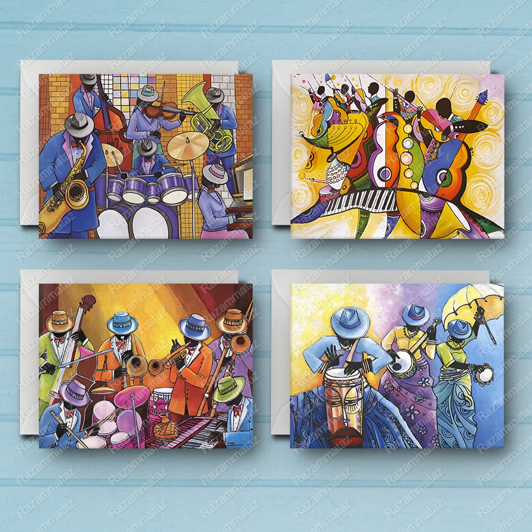 Black Jazz Band Card Set A - Etsy