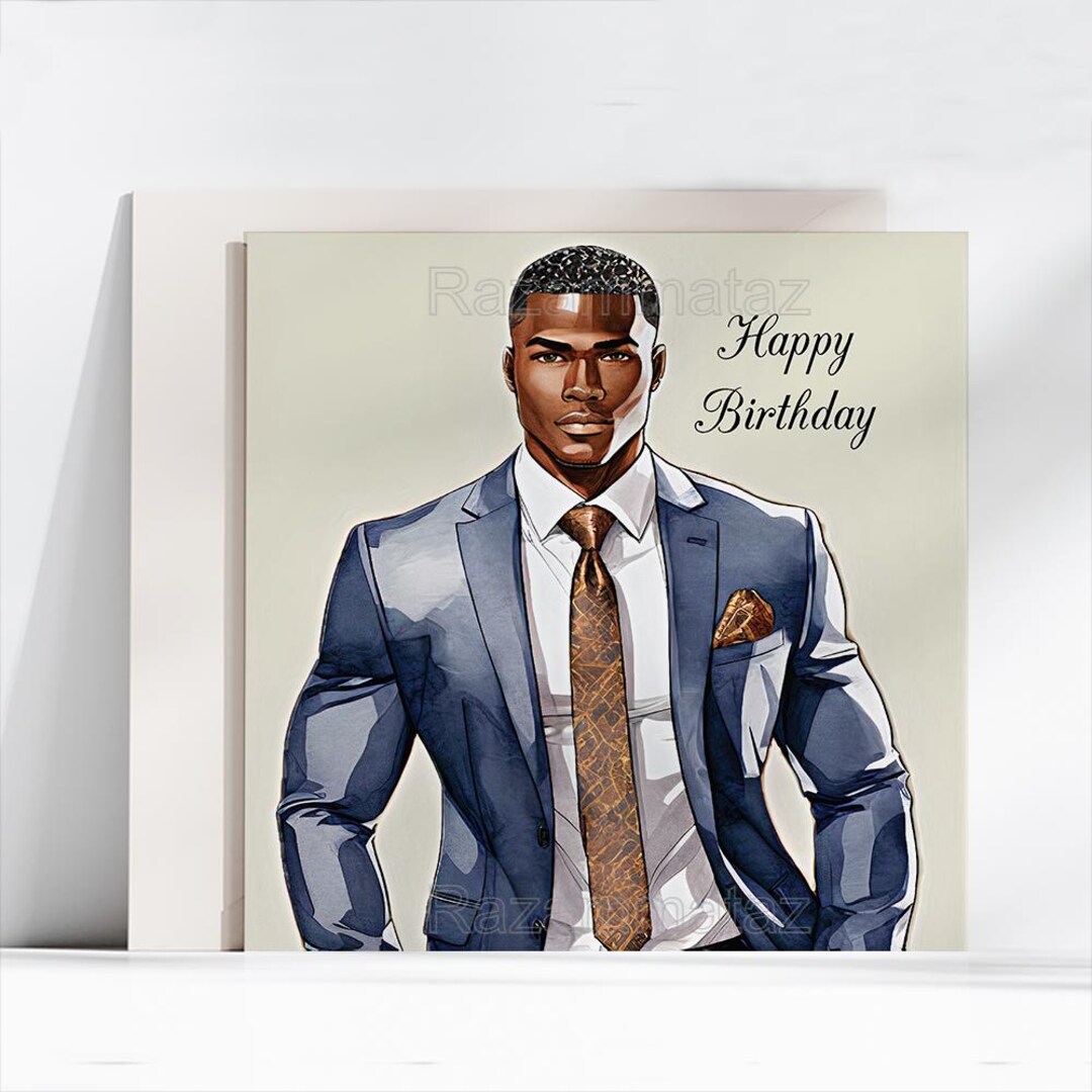 Black Man Birthday Card D2 - Etsy
