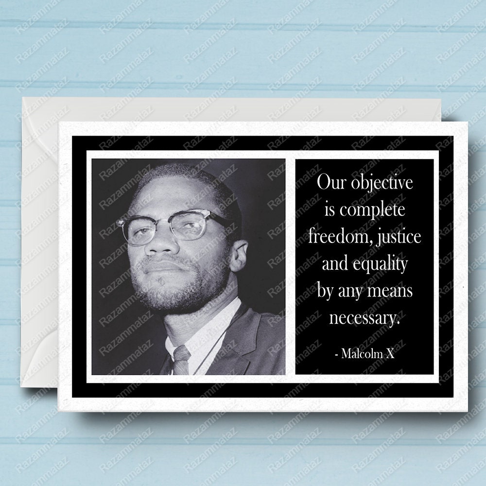 Malcolm X Inspirational Card A - Etsy