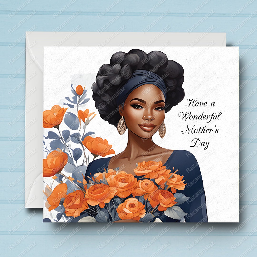 Black Mother's Day Card P - Etsy