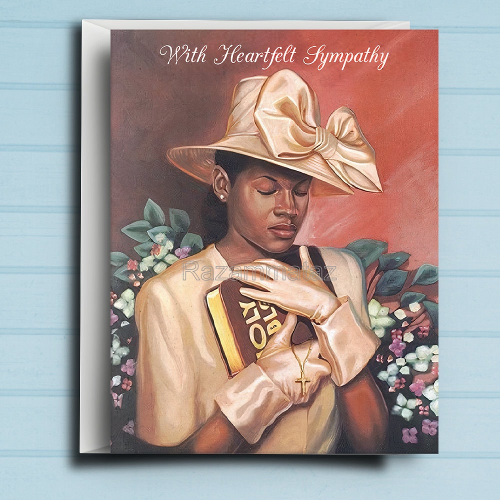 Black Sympathy Card H - Etsy