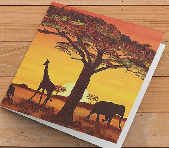 African Card K | Etsy