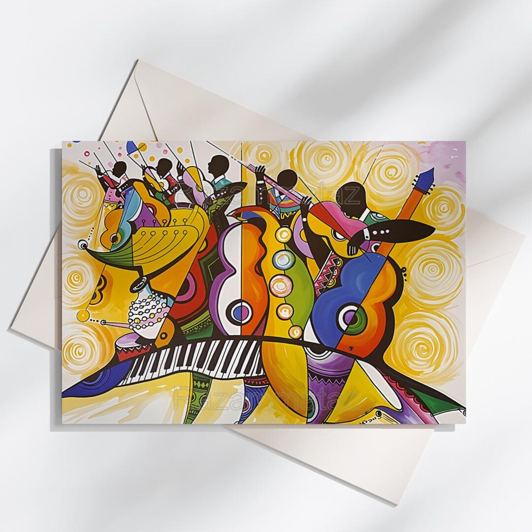 Black Jazz Band B Card - Etsy