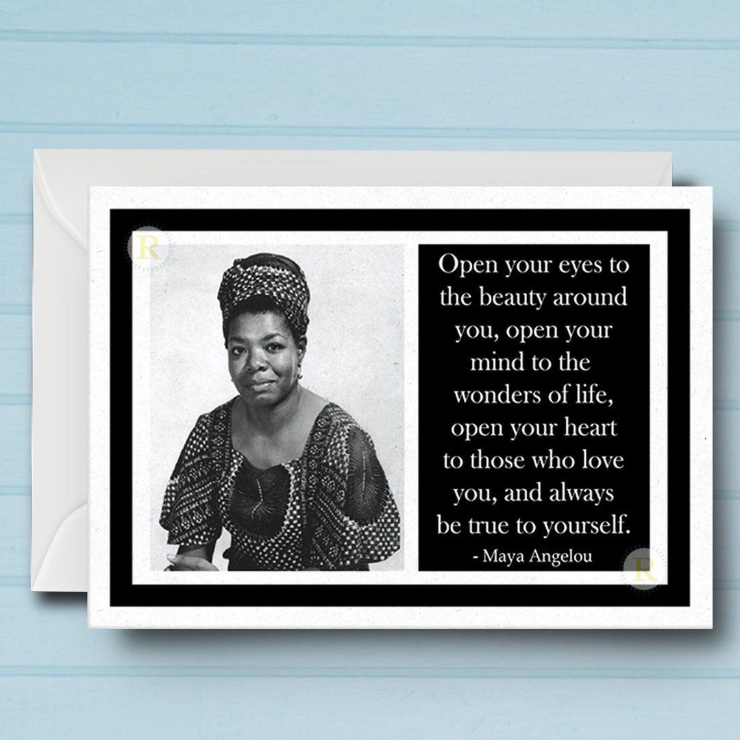 Maya Angelou A Inspirational Card - Etsy