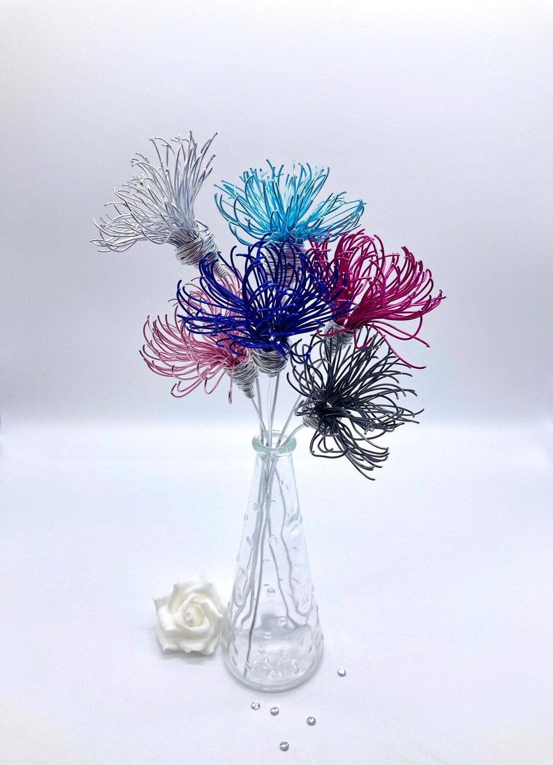 Noble Flowers Made of Aluminum Wire / Wire Flower / Various Colors ...