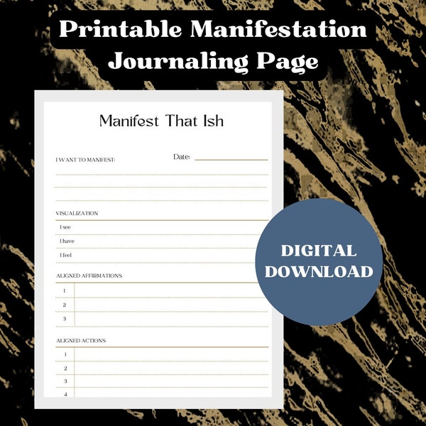 Manifest Worksheet - Etsy