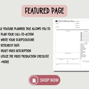 Youtube Content Planner Youtube Script Template Social Media Planner ...