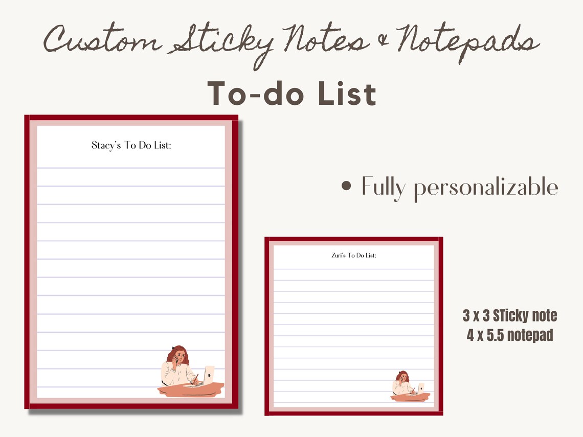 Custom To-do List Sticky Note Custom To-do List Notepad | Etsy