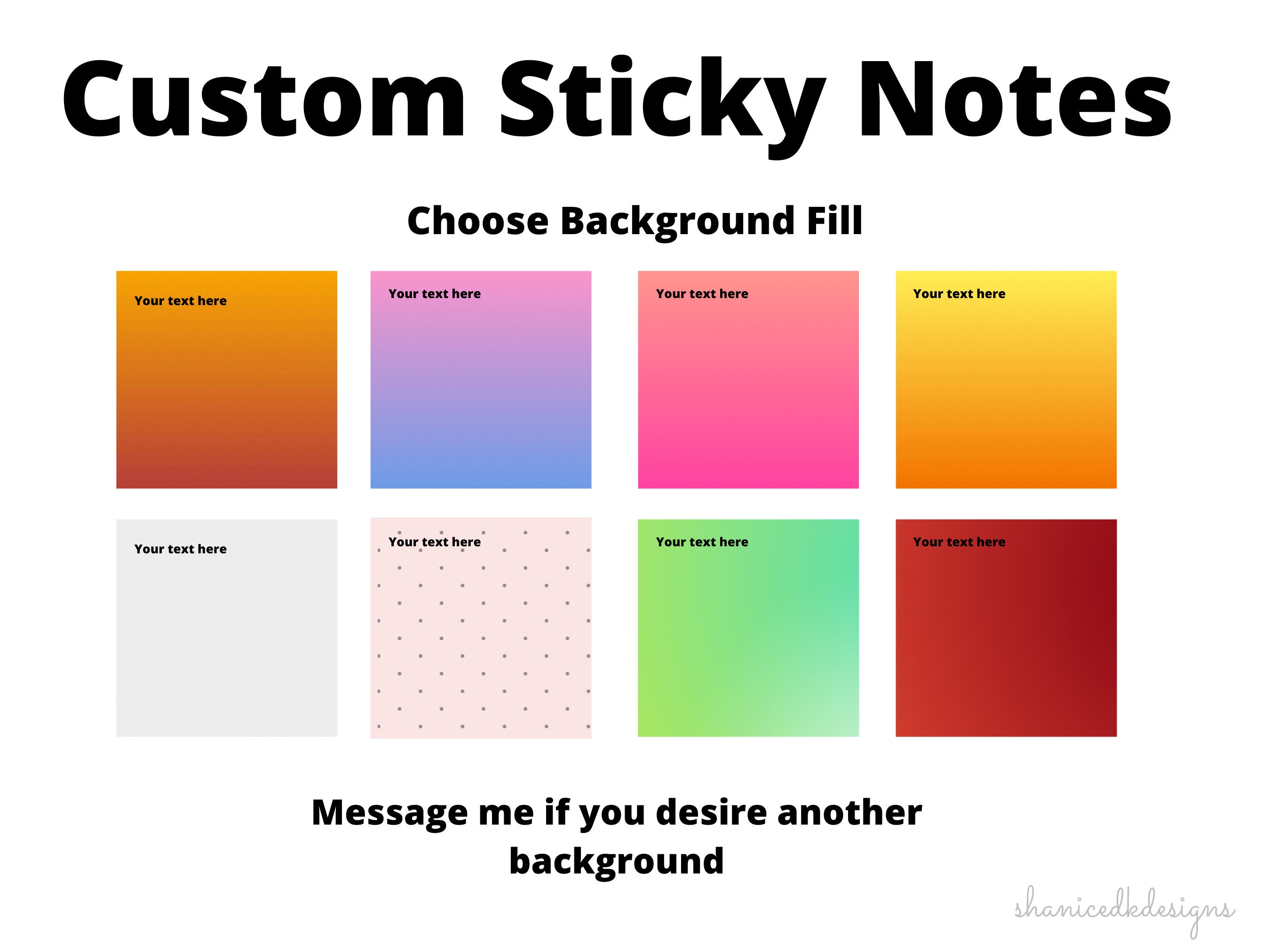 Custom Sticky Notes Clip Art Personalized Gift Custom Post - Etsy