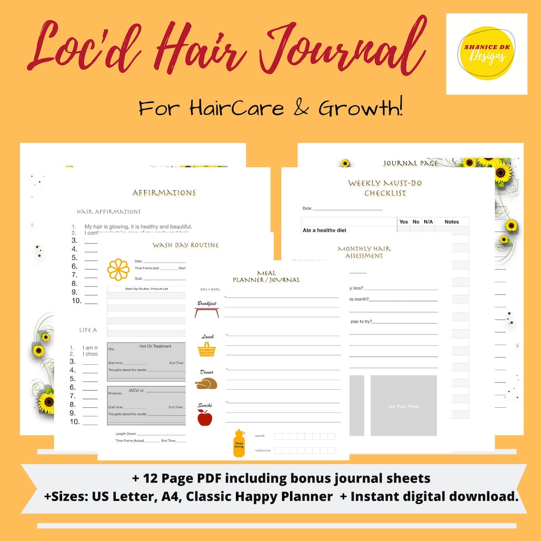 Loc'd Natural Hair Journal Haircare and Growth Journal for Locs Hair ...