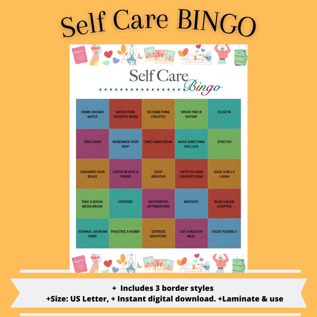 Selfcare Bingo Self Care Bingo Printable printable Bingo Cards for ...