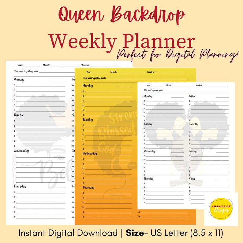 Digital Weekly Planner to Do Digital Planner Sheet | Etsy