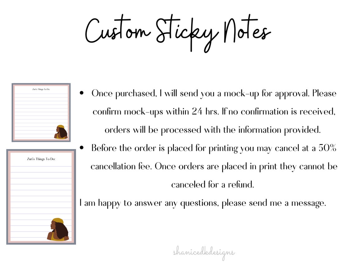 Custom To-do List Sticky Note Custom To-do List Notepad | Etsy