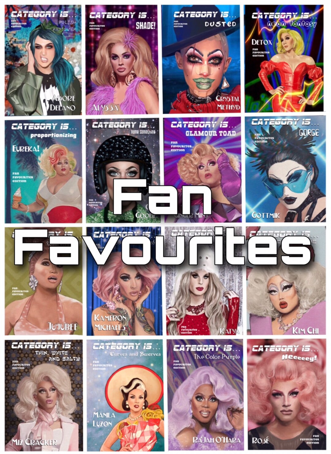 Fan Favourites BUMPER Pack of 18 Rupaul's Drag Race Postcards - Katya ...