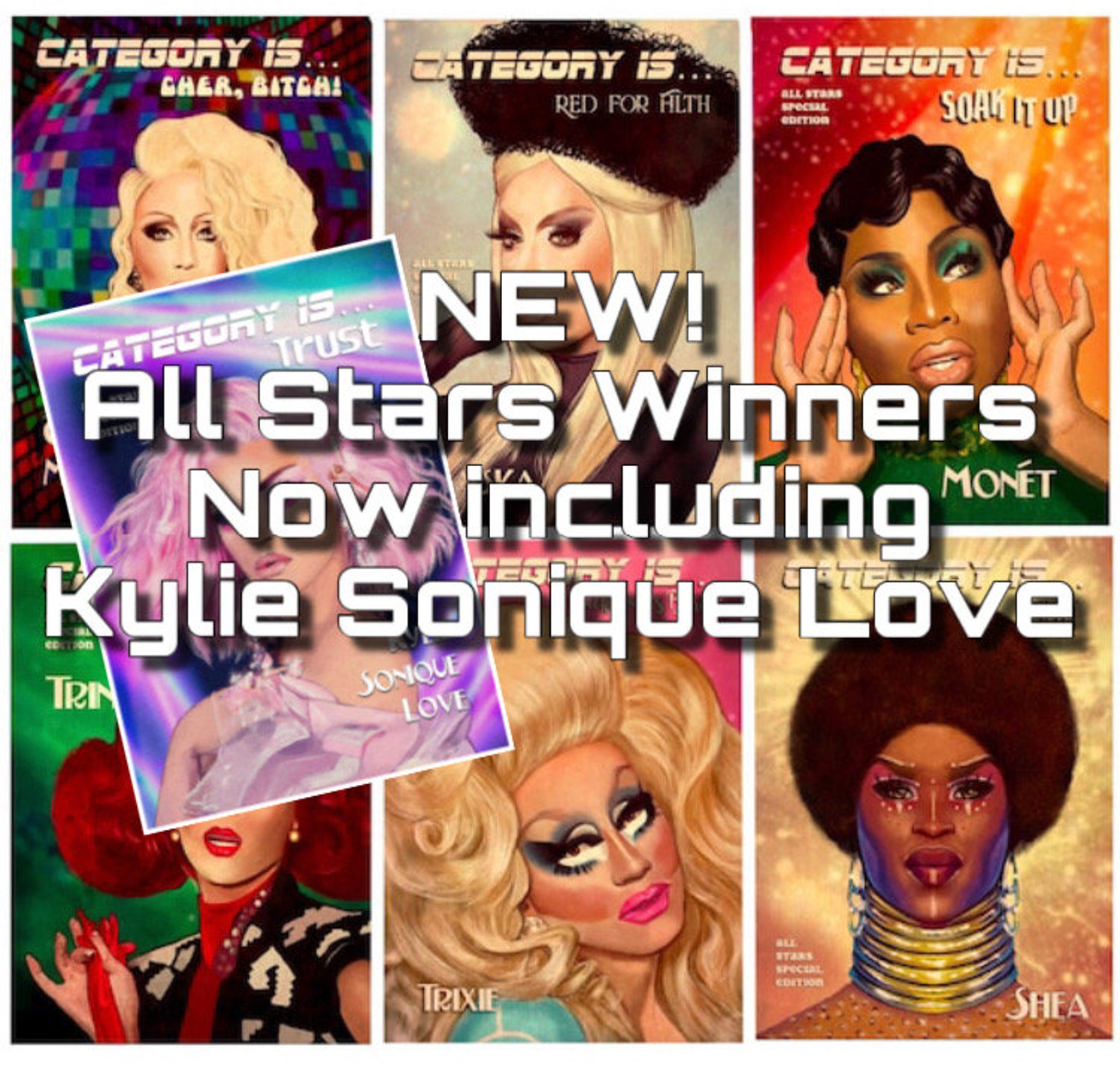 Rupauls Drag Race All Stars Winners. Set of 7 Chad Michaels - Etsy