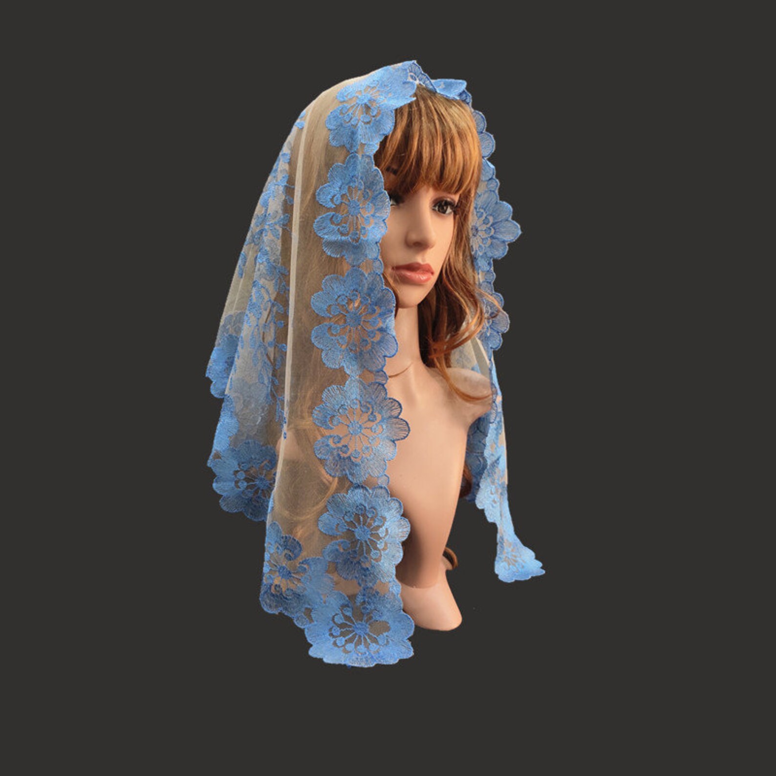 Spanish Style Lace Mantilla church Veil lady Headdress - Etsy