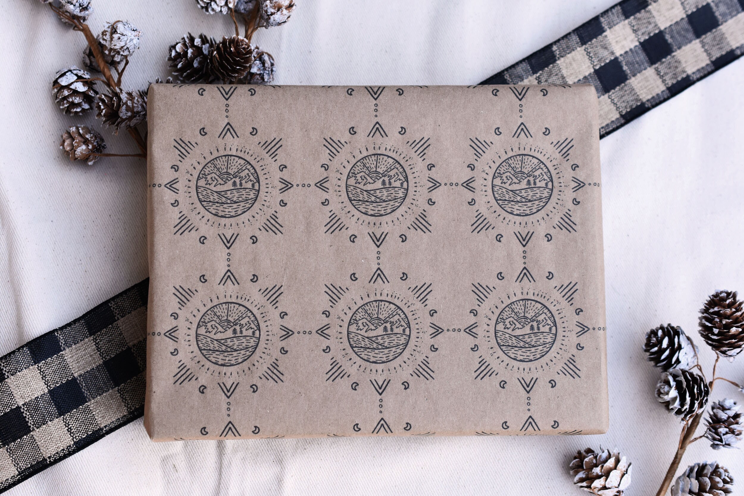 Eco Friendly Nature Inspired Wrapping Paper Rustic Boho - Etsy
