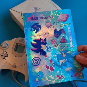 Y2K Dreams Sonic Sticker Sheet, Dreamcast Aesthetic Stickers, Sonic ...