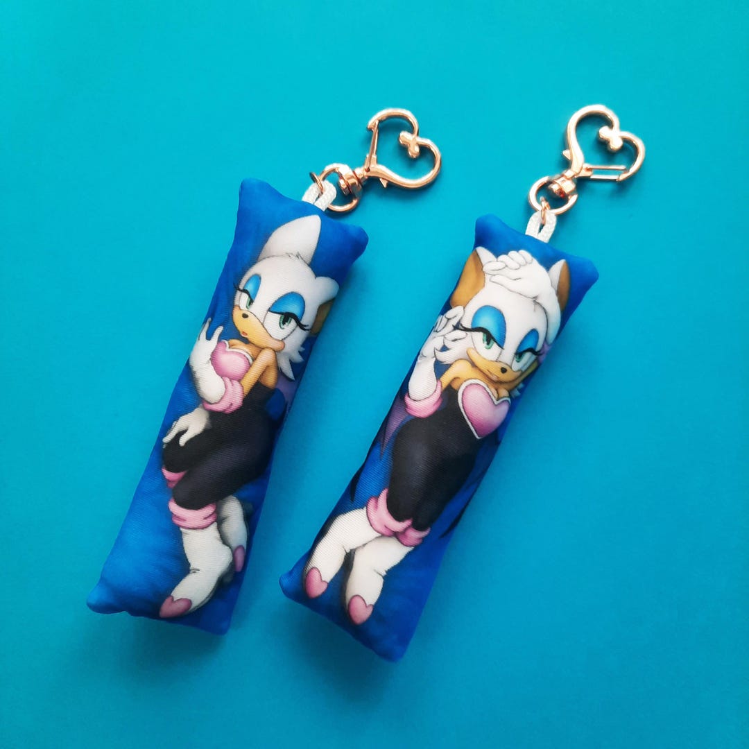 Rouge the Bat Mini Dakimakura Keychain, Body Pillow Keyring, Furry Daki ...