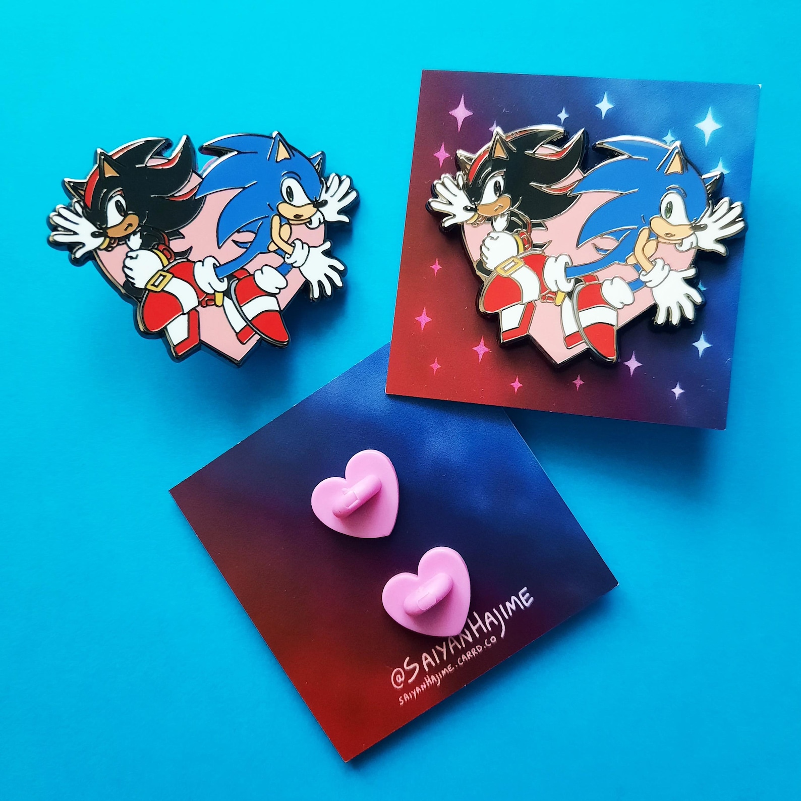 Sonic X Shadow Pin Badge, Sonadow Heart Pin, Sonic Enamel Pin, Sonic ...