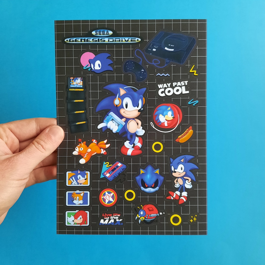 Genesis Drive Sticker Sheet, Classic Sonic the Hedgehog Stickers - Etsy