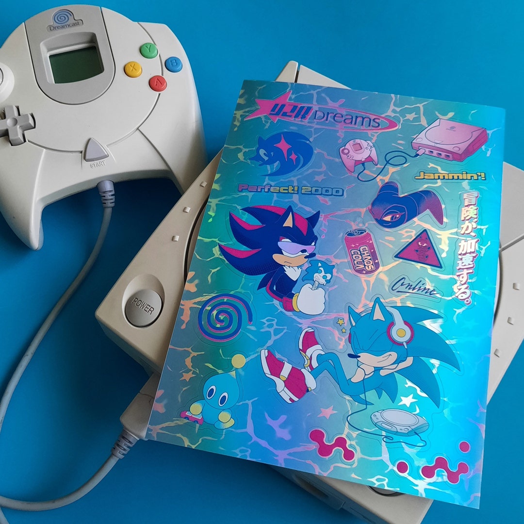Y2K Dreams Sonic Sticker Sheet, Dreamcast Aesthetic Stickers, Sonic ...
