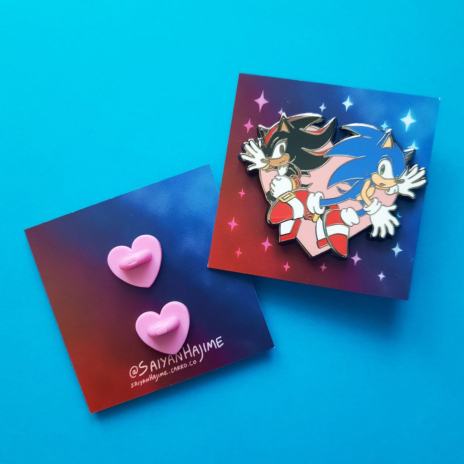 Sonic X Shadow Pin Badge, Sonadow Heart Pin, Sonic Enamel Pin, Sonic ...